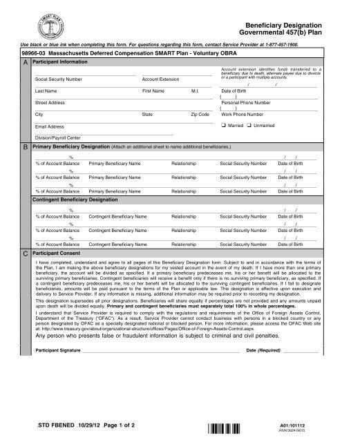 Beneficiary Designation Governmental 457(b) Plan