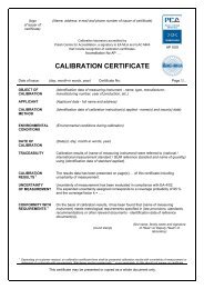 Load Cell - 21 Pt Tension Calibration Certificate Example