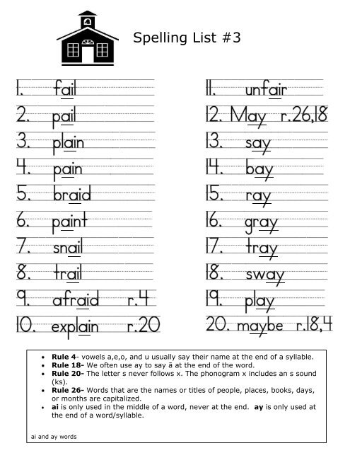 a to z spelling 5