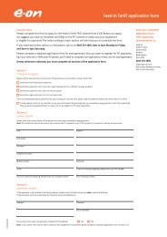 FEED IN TARIFF APPLICATION FORM - Green Tomato Energy