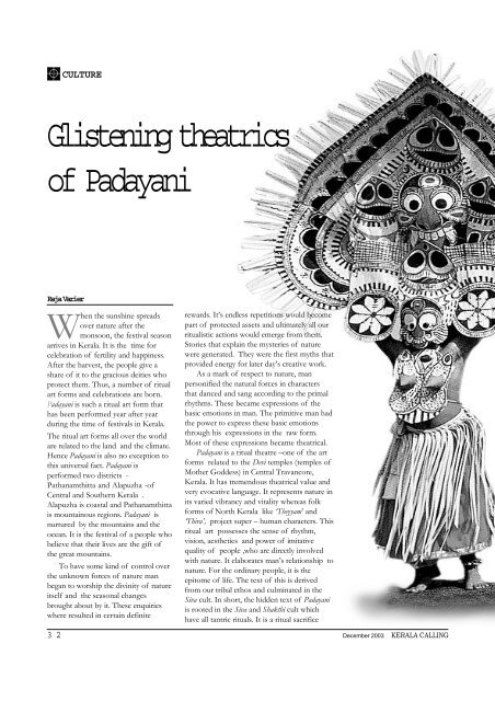 Glistening theatrics of Padayani Raja Varier - Old.kerala.gov.in