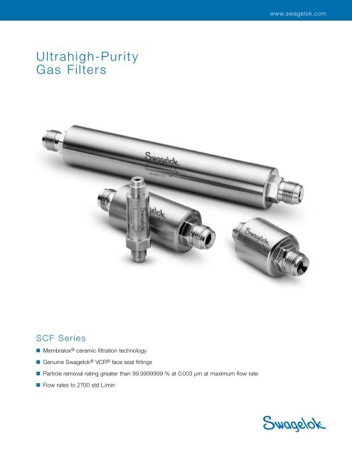 Ultrahigh-Purity Gas Filters, SCF Series (MS-02-156 ... - Swagelok