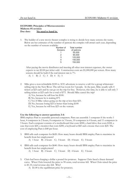 Mid-term #1 revision - Ka-fu Wong