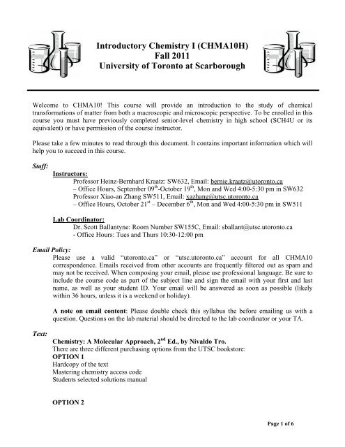 Course Syllabus - University of Toronto Scarborough