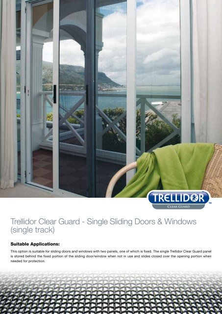 Trellidor Clear Guard - Single Sliding Doors & Windows (single track)