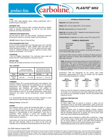 PLASITE 9145 TFE - Carboline