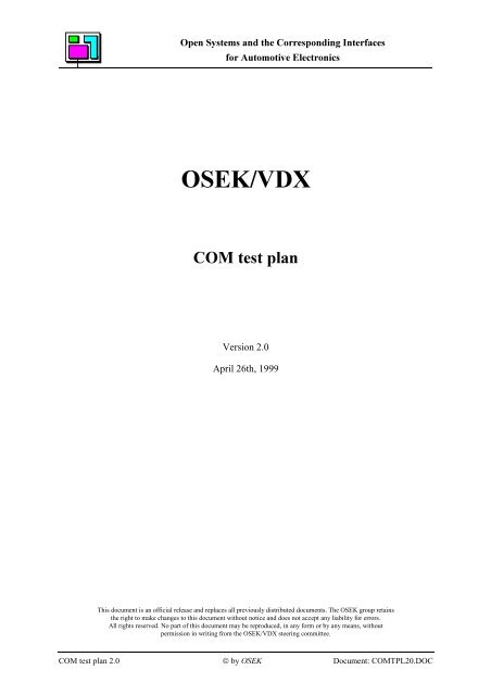 Version 2.0 - OSEK/VDX