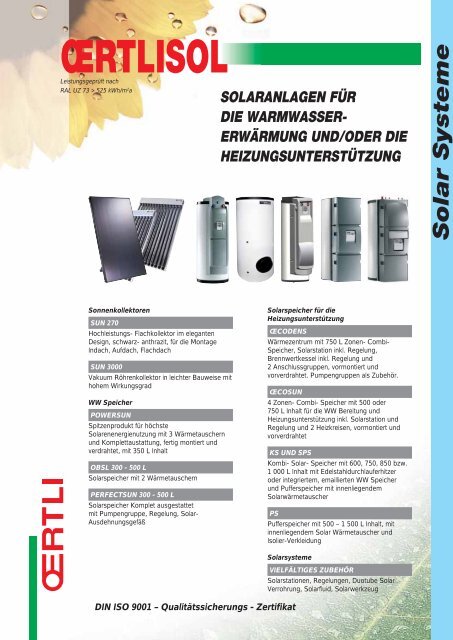 Solar Systeme - Oertli