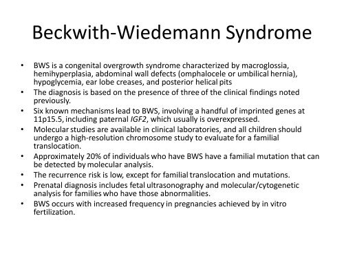 Beckwith-Wiedemann Syndro