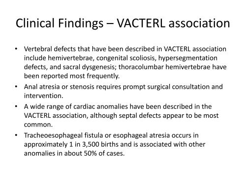 VATER/VACTERL Association