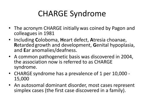 CHARGE Syndrome • The a