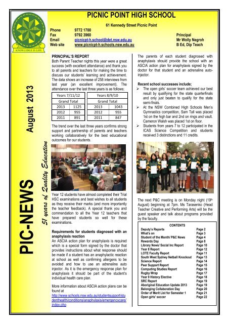 August - Picnic Point High School