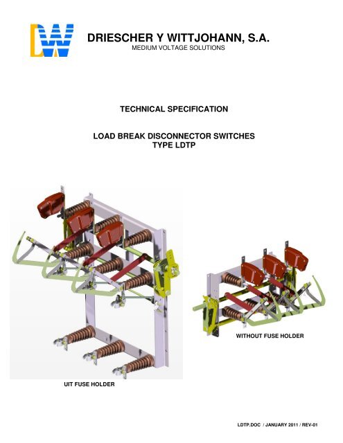 load break disconnector switches type ldtp - driescher y wittjohann, sa