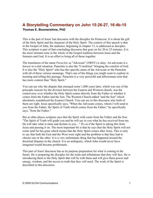 John 15 26 27 Commentary