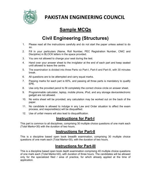 Structures - Pakistan Engineering Council