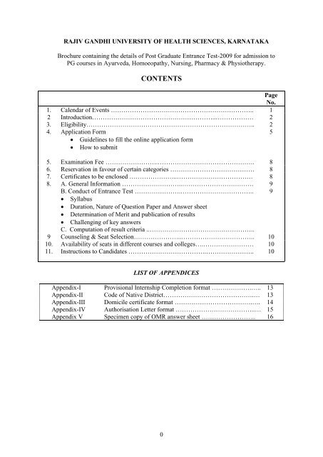 Brochure - Rajiv Gandhi University of Health Sciences