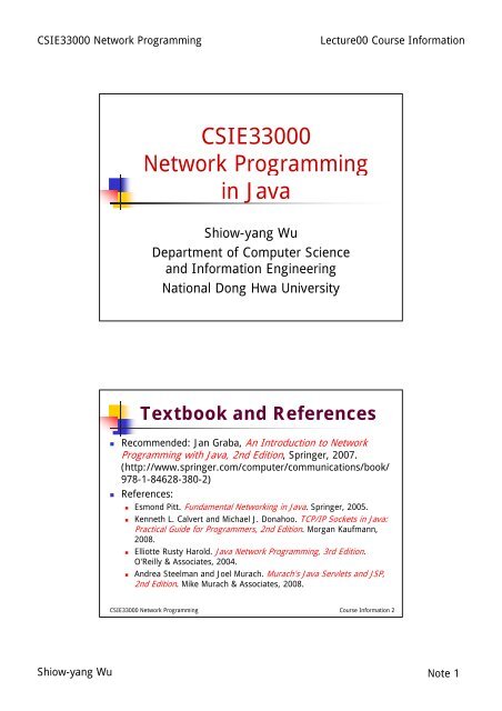 Csie33000 Network Programming Network Programming In Java