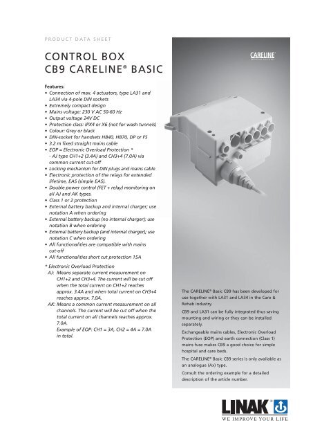 CONTROL BOX CB9 CARELINEÂ® BASIC - Linak