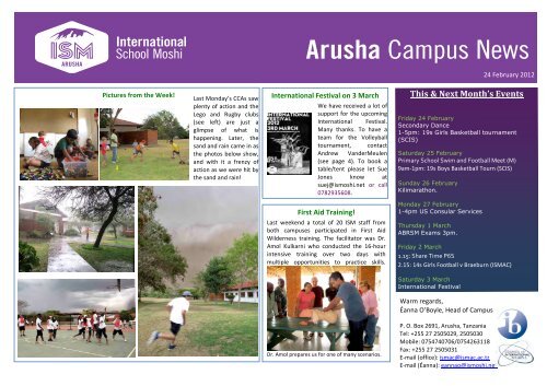 Arusha Campus News - International School Moshi