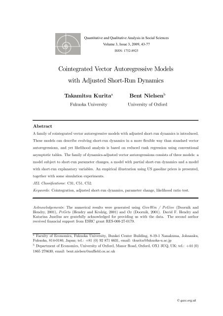 Cointegrated Vector Autoregressive Models With Adjusted Short Run