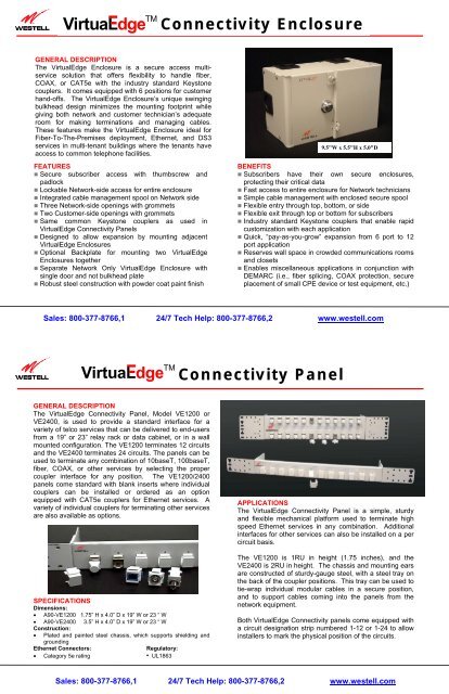 VirtualEdge® Panels Datasheet