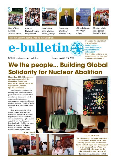 e-bulletin - SGI-UK E-Bulletin and Podcast