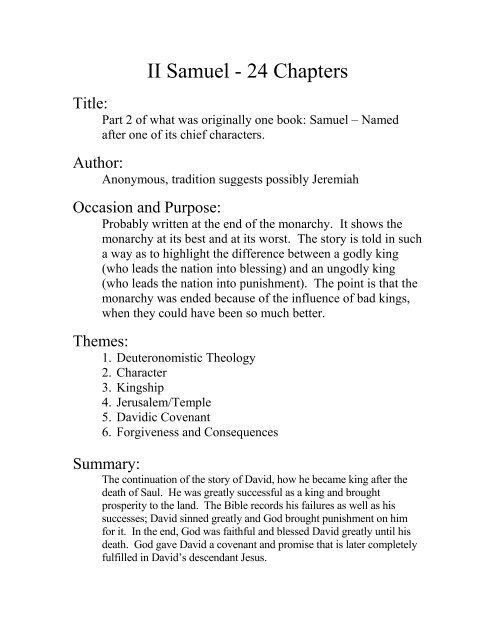 2 Samuel Summary Bradcopp 2-samuel-summary-bradcopp