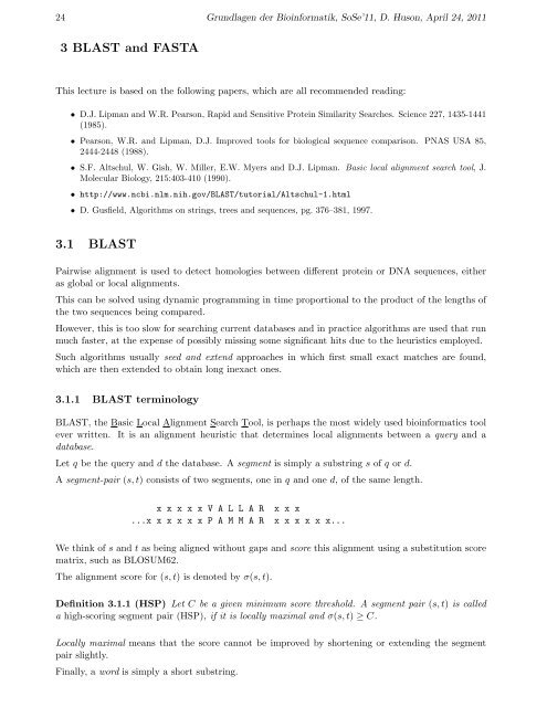 03 Blast Algorithms In Bioinformatics
