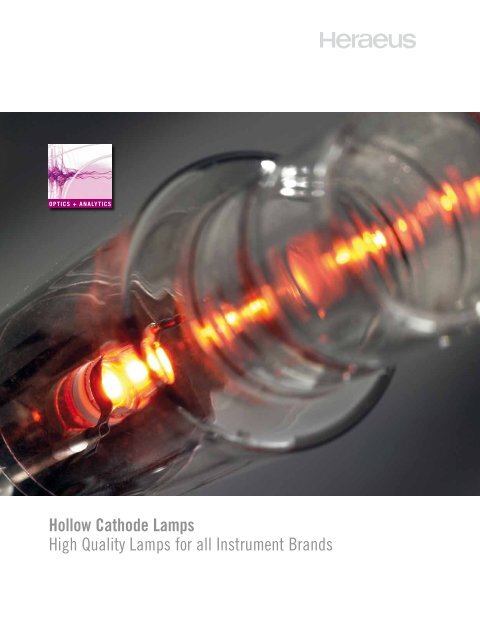Brochure hollow cathode lamps - Heraeus Noblelight