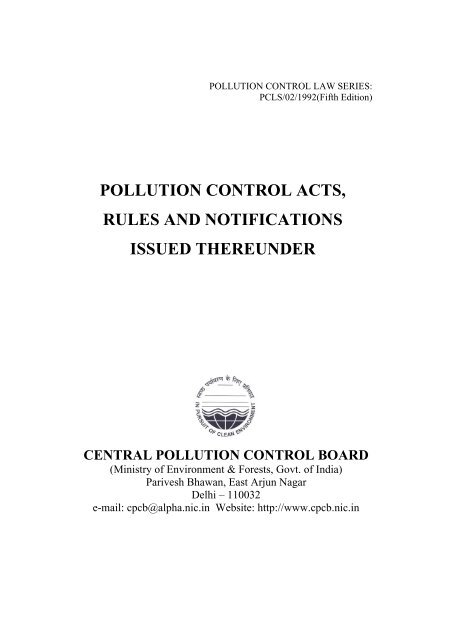 pollution control acts, rules and notifications issued thereunder