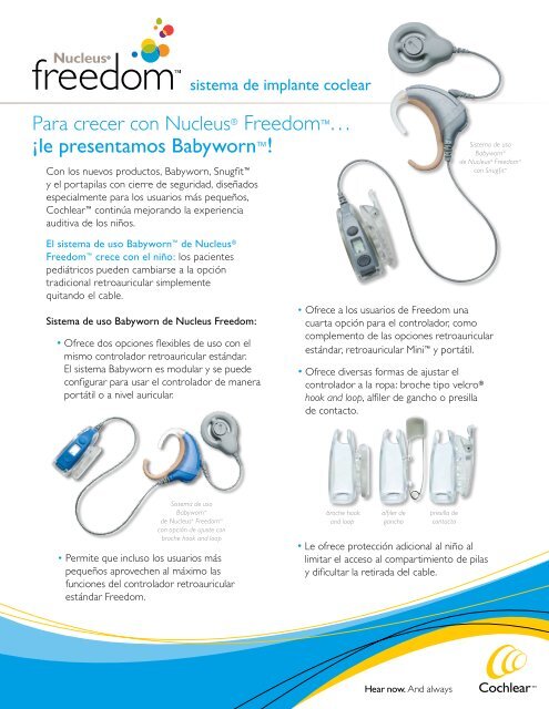 Para crecer con Nucleus® Freedom - Cochlear Americas