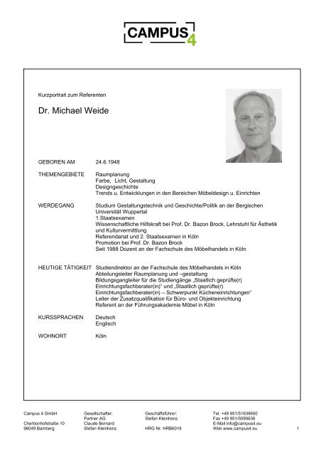 Dr. Michael Weide - Campus 4