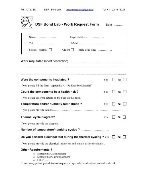 Work Request Form - CERN