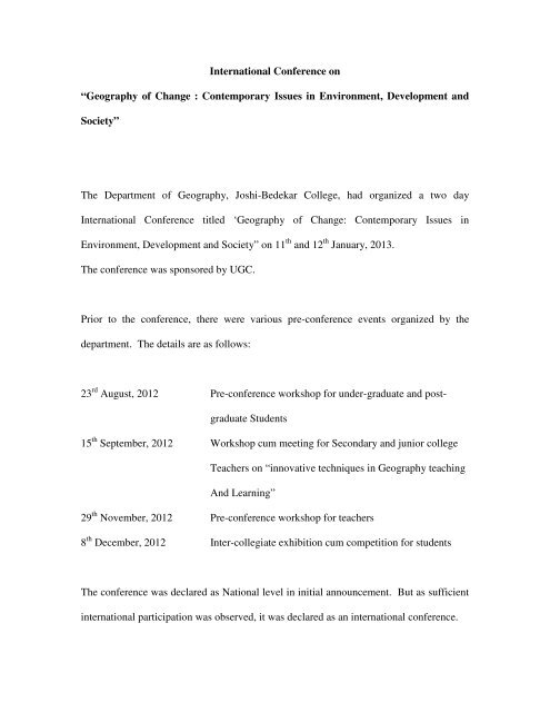 Geography Conference Report - VPMThane.org