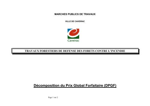 Décomposition du Prix Global Forfaitaire (DPGF) - Mairie de Caveirac