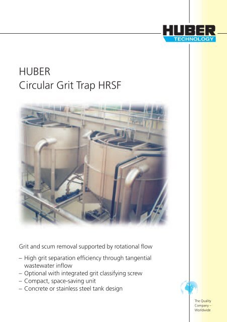 HUBER Circular Grit Trap HRSF - brochure english