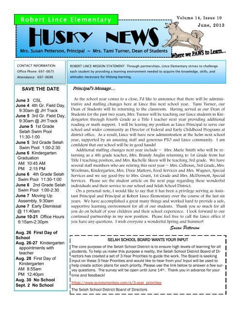 Robert Lince Elementary - Selah School District