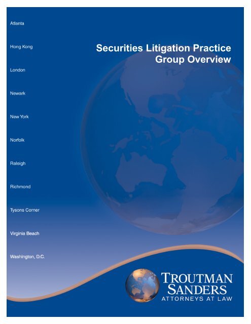Securities Litigation Brochure - Troutman Sanders LLP