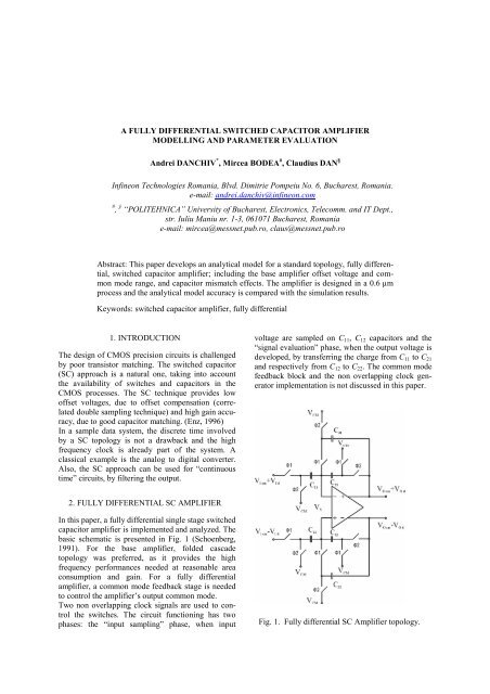 A Fully Differential Switched Capacitor Amplifier