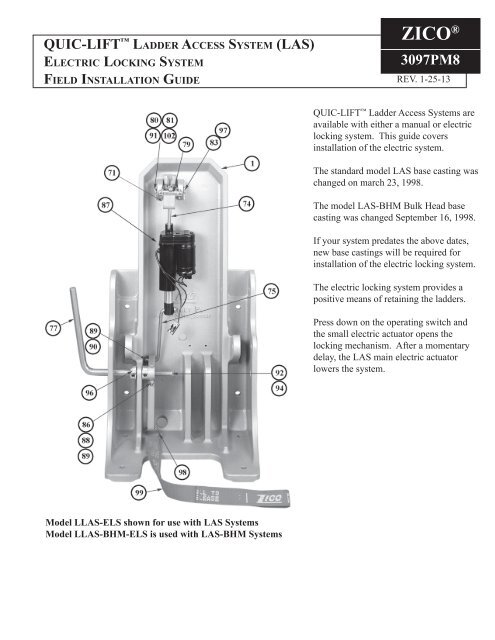 QUIC-LIFTâ ¢ Ladder aCCess sysTem - Ziamatic Corp
