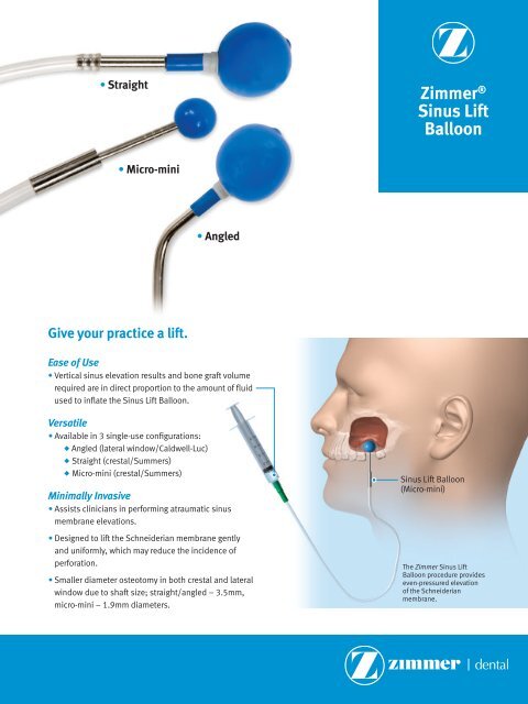 ZimmerÃ‚Â® Sinus Lift Balloon - Zimmer Dental