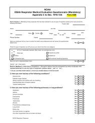 NOAA OSHA Respirator Medical Evaluation Questionnaire