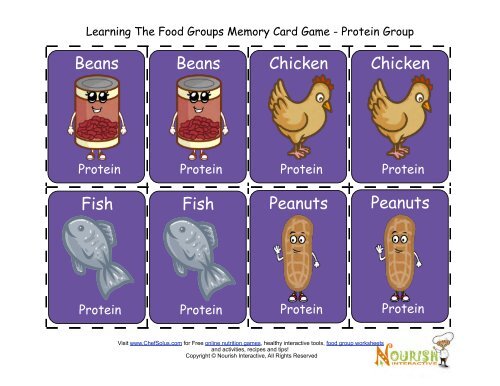 kids-food group-memory-game-cards--protein - Nourish Interactive