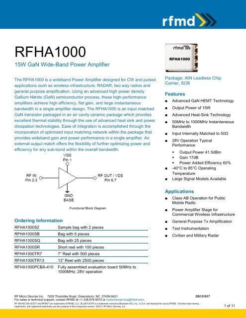 RFHA1000 - RF Micro Devices