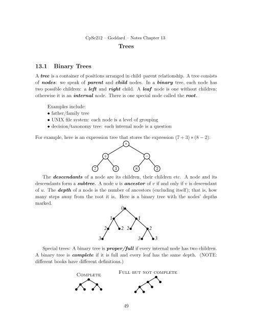 Trees 13.1 Binary Trees