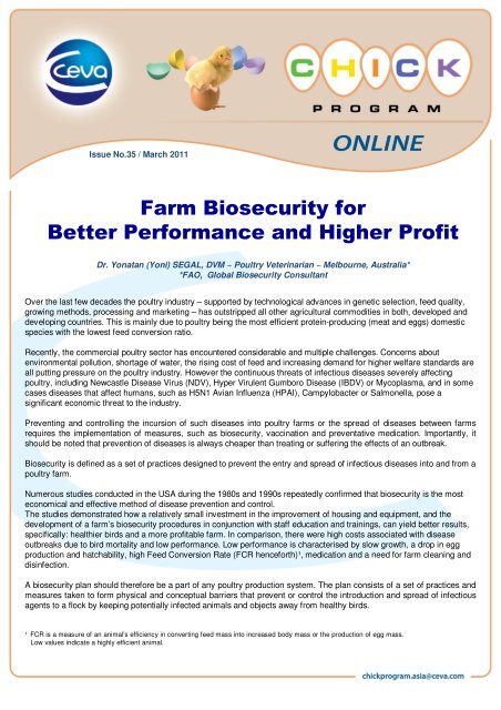 Farm Biosecurity for Better Performance and ... - The Poultry Site