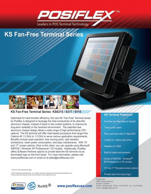 Posiflex KS-6000 Datasheet - The Barcode Warehouse