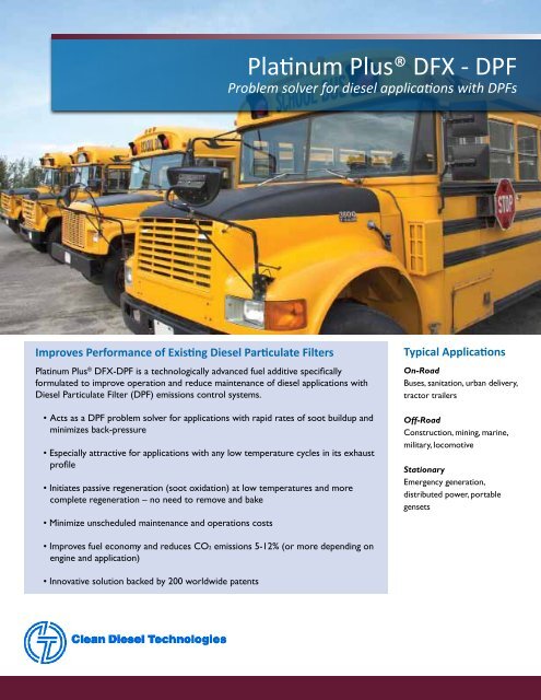 Platinum PlusÂ® DFX - DPF - Clean Diesel Technologies, Inc.