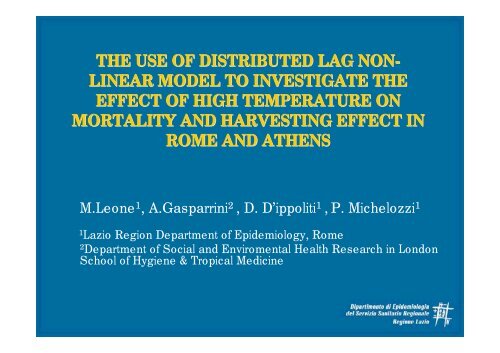 the use of distributed lag non- linear model to investigate the effect ...