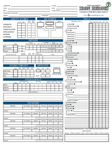 Ars Magica 5th Edition Medieval Character Sheet - Mad Irishman